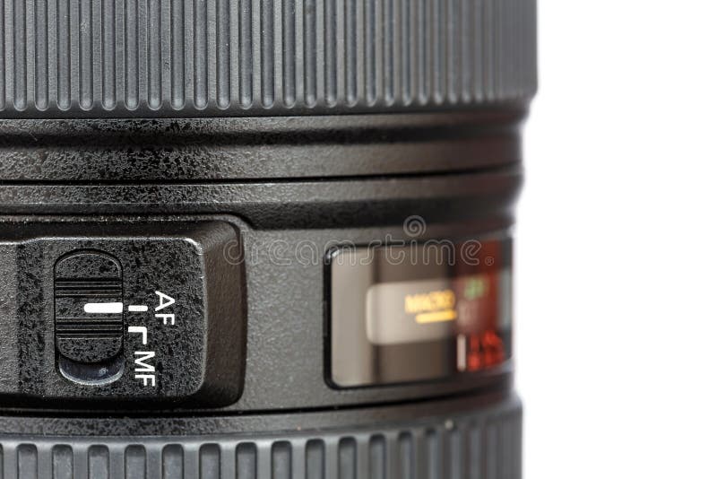 Focus button on lens stock image. Image of black, white - 47494757
