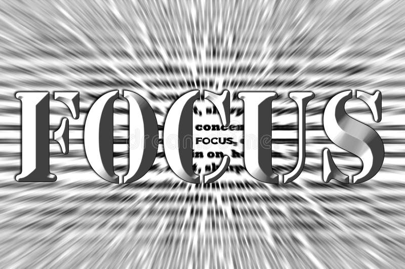 Focus Chisel Effect White Font Concept Abstract Stock Illustration ...