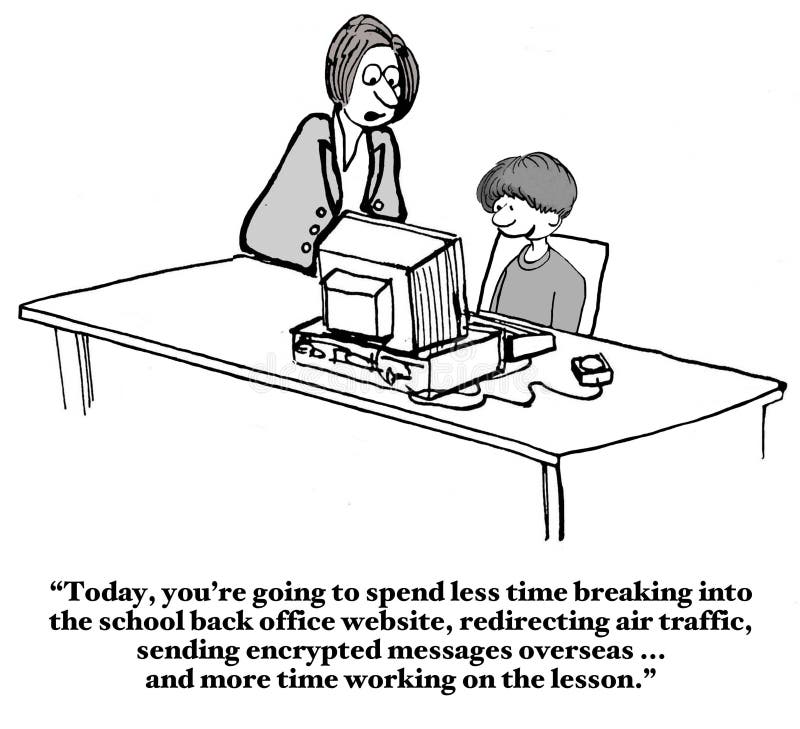 Focus on Classwork stock illustration. Illustration of hacker - 65921872