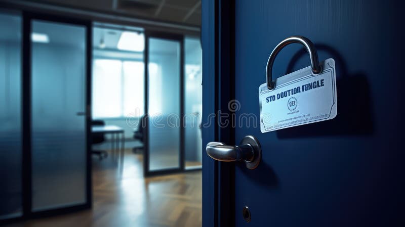 Focus closed office doors stock illustration. Illustration of signage ...