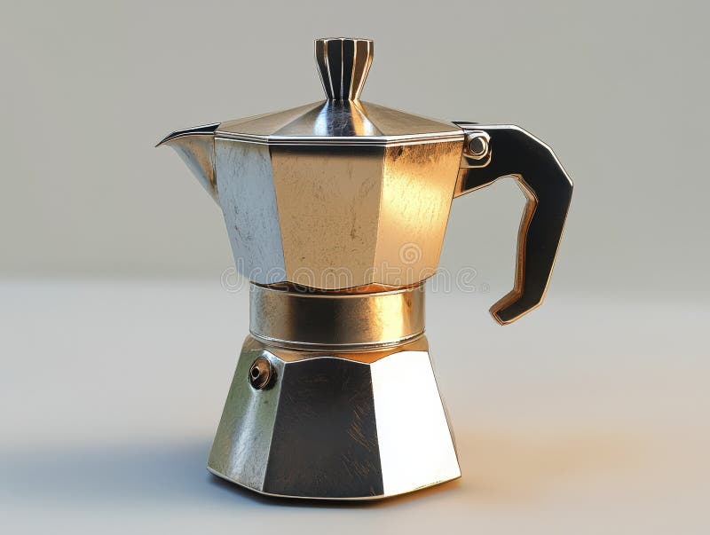 Focus coffee moka pot stock image. Image of classic - 343806205
