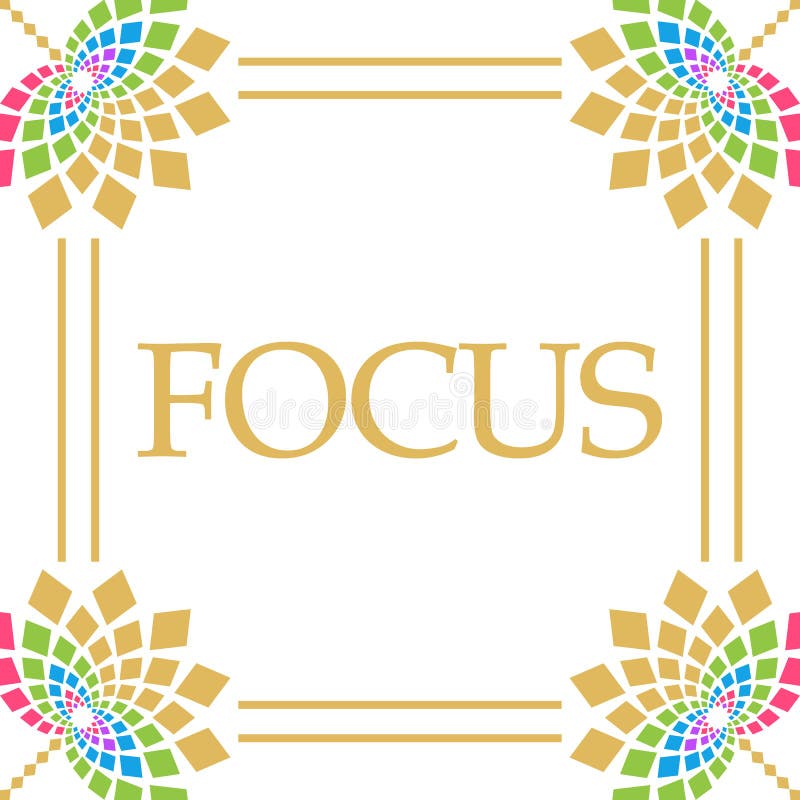 Focus Colorful Floral Square Stock Illustration - Illustration of ...
