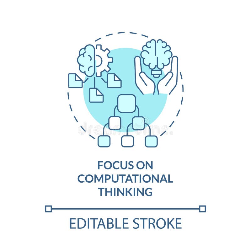 Computational Thinking Concept Illustration with Human Head Silhouette ...