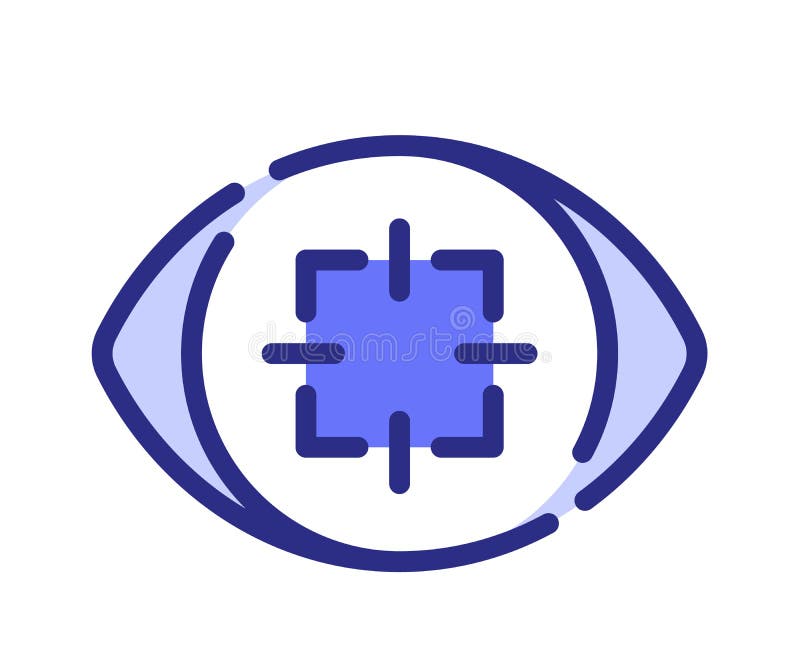 Focus Concentration Sharpen Attention Single Isolated Icon with Dash or ...