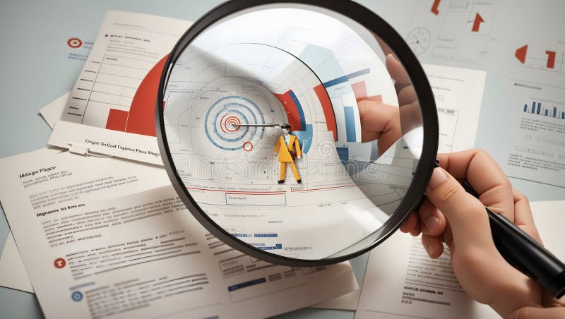 Focus Customer Target Illustration Using Magnifier Glass. Image is ...