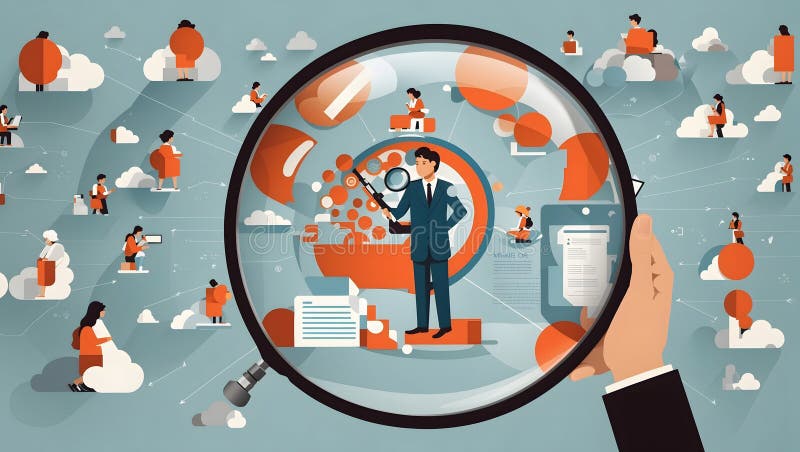 Focus Customer Target Illustration Using Magnifier Glass. Image is ...