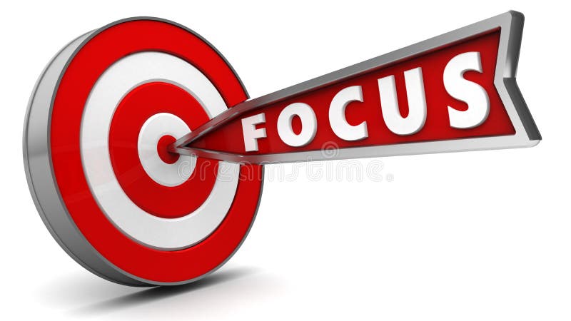 Focus Concept Red Text With Target Sign Stock Illustration ...