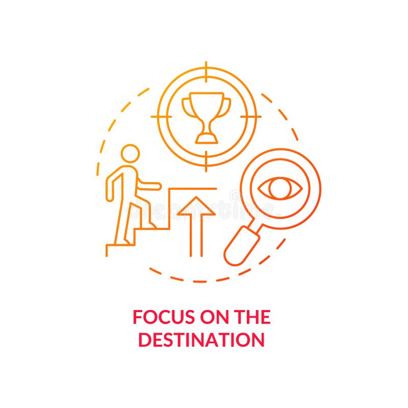 Focus on the Destination Red Gradient Concept Icon Stock Vector ...