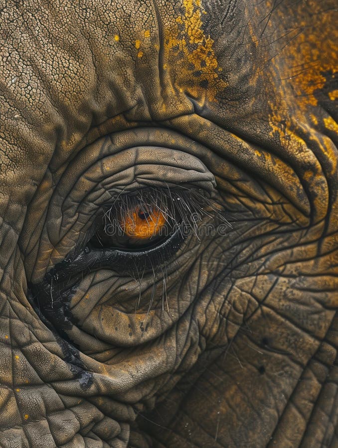 The Focus is on the Elephant S Eye, Revealing the Rich Textures of the ...