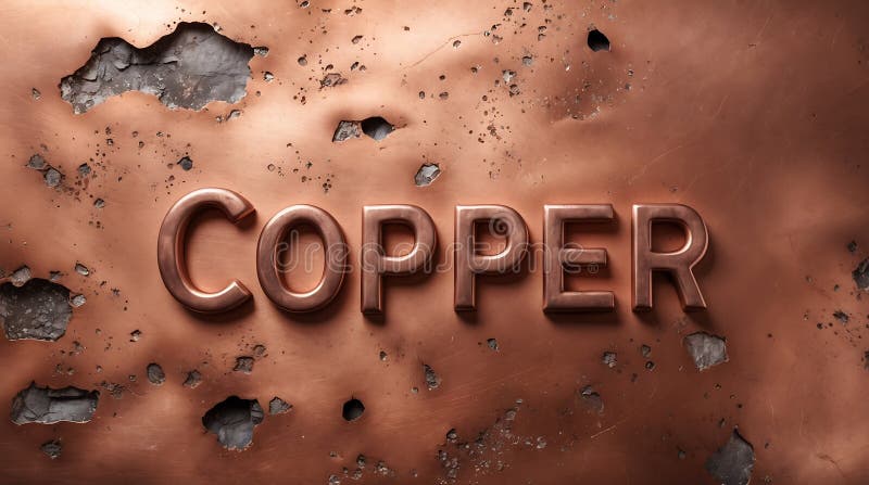 Copper Texture with Embossed Lettering in a Rugged, Industrial Design ...