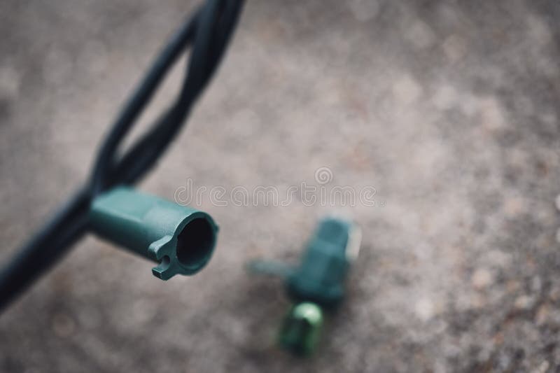 Focus on Empty Socket of a Christmas Light String with Bulb Pulled for ...