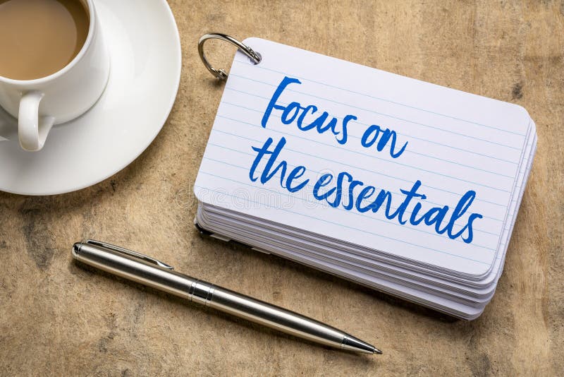 Focus on the Essentials Reminder Stock Image - Image of ruled, blue ...