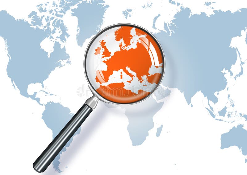 Focus on Europe stock illustration. Illustration of exchange - 29166113