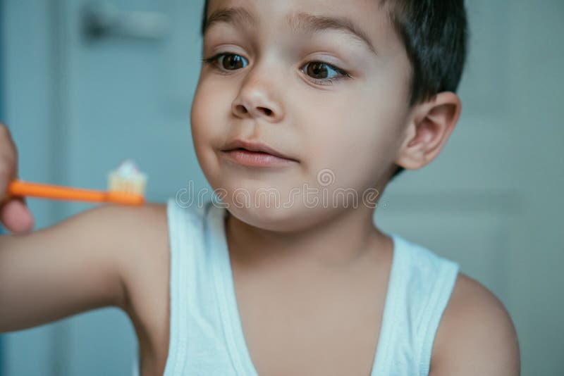 Selective Focus of Excited Kid Looking Stock Image - Image of wellbeing ...