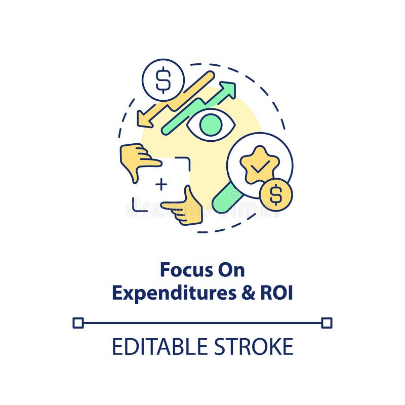 Focus on Expenditures and ROI Concept Icon Stock Vector - Illustration ... Focus on Expenditures and ROI Concept Icon Stock Vector - Illustration ...