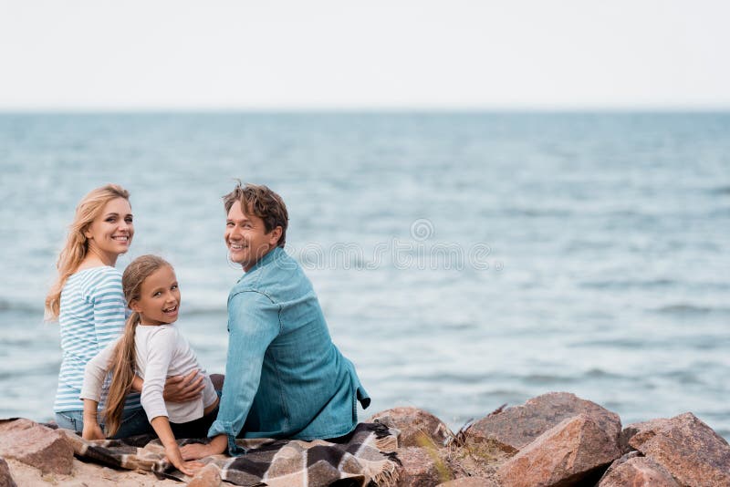 Focus of Family with Kid Looking Stock Image - Image of parenting ...