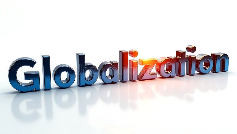 Focus on Globalization with Bold 3D Typography and a Soft Reflection ...