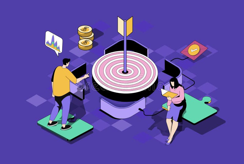 Focus Group Concept in 3d Isometric Design. Vector Illustration Stock ...