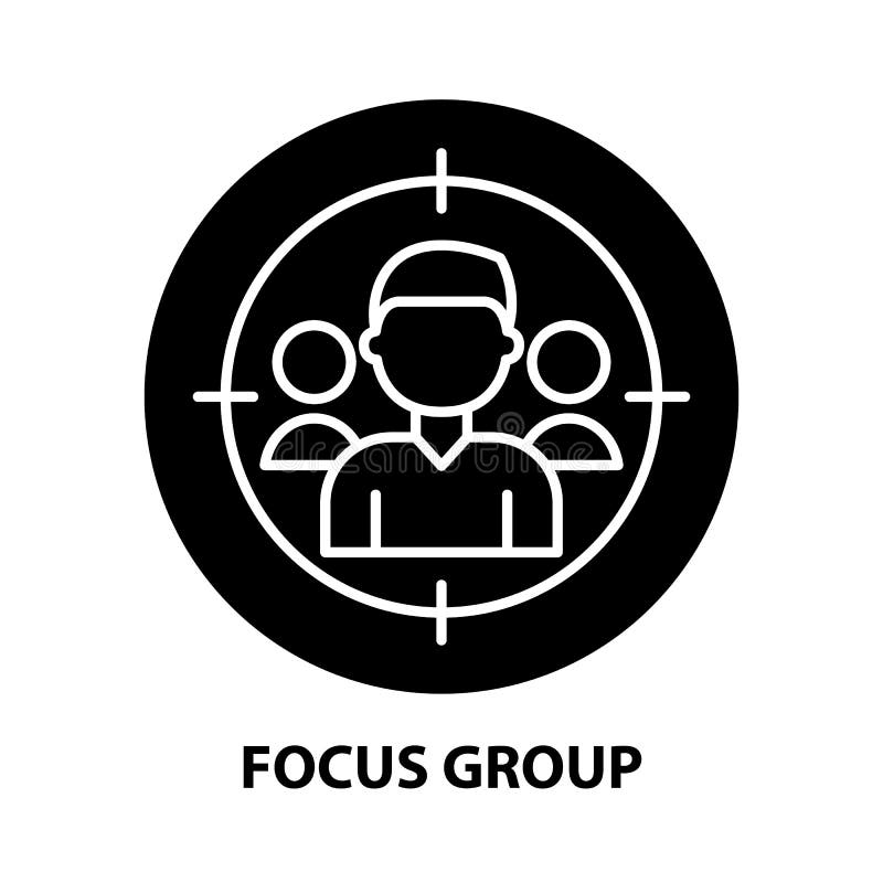 Focus Group Icon, Black Vector Sign with Editable Strokes, Concept ...