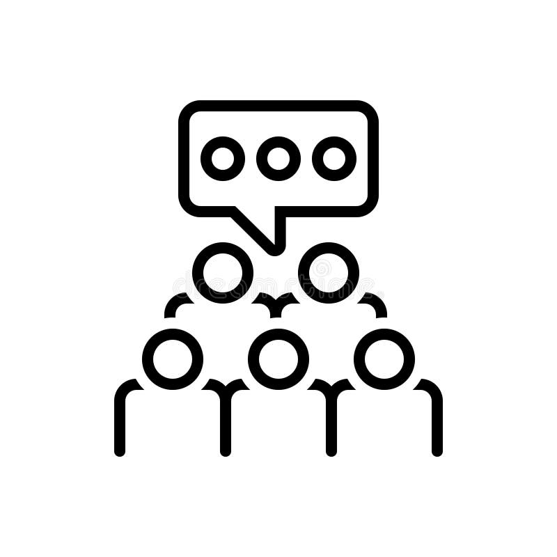 Black Line Icon for Focus Group, Survey and Audience Stock Vector ...