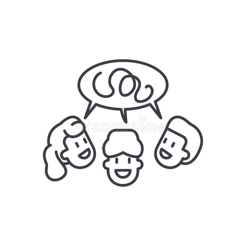 Focus Group Line Icon Concept. Focus Group Vector Linear Illustration ...