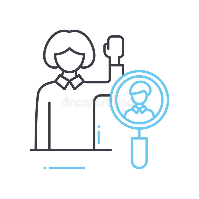 Focus Group Line Icon, Outline Symbol, Vector Illustration, Concept ...