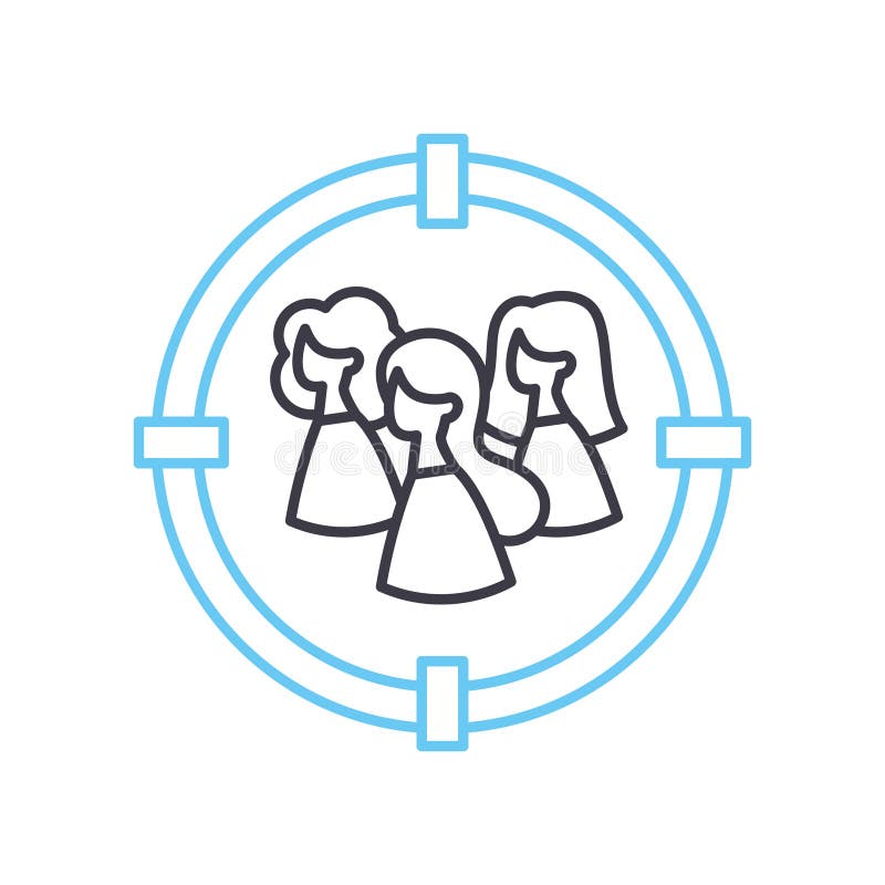 Focus Group Line Icon, Outline Symbol, Vector Illustration, Concept ...