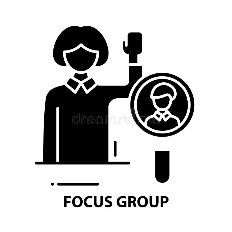Focus Group Symbol Icon, Black Vector Sign with Editable Strokes ...