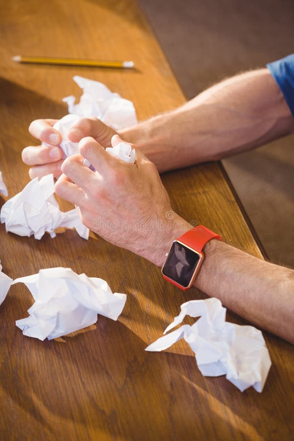 Focus on hands with paper stock photo. Image of professional - 77689868