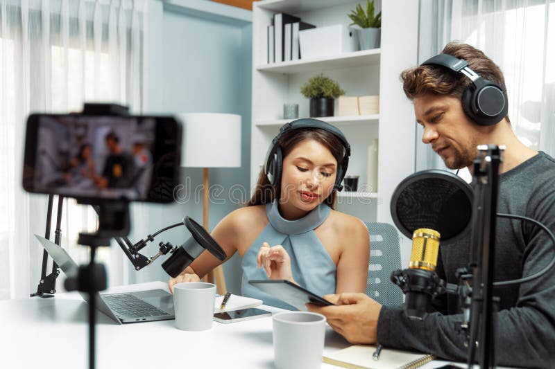 Focus on Host Channel Broadcaster Recorded by Blurry Phone. Postulate ...