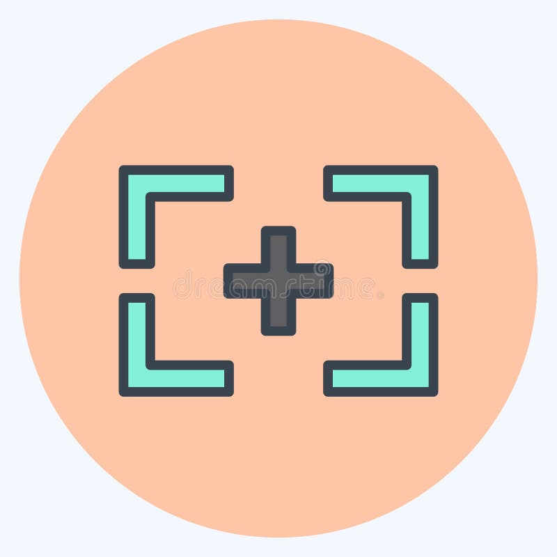 Focus I Icon in Trendy Color Mate Style Isolated on Soft Blue ...