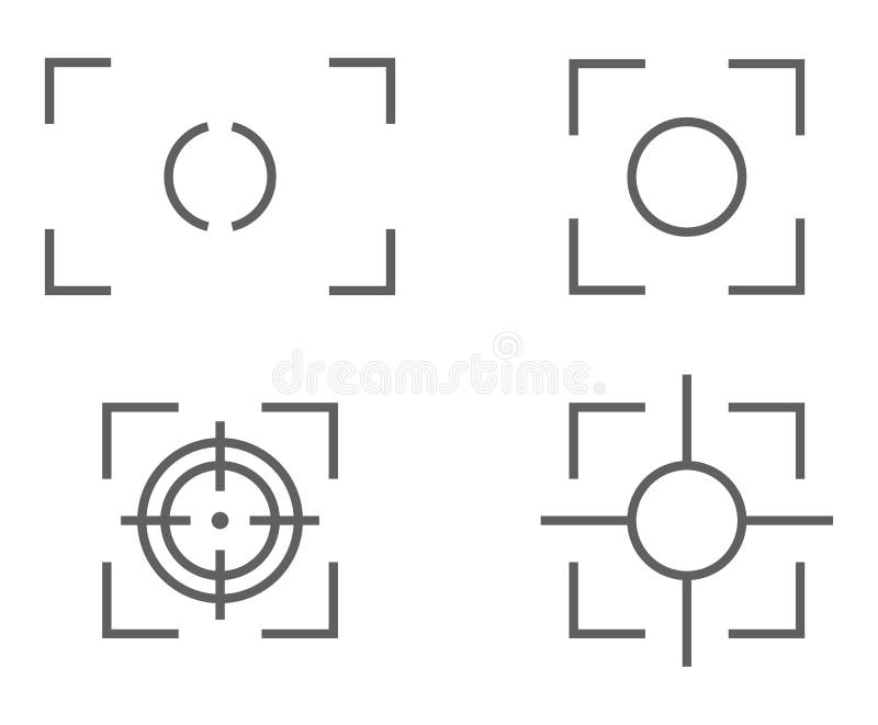 Focus icon set stock vector. Illustration of point, design - 210013926
