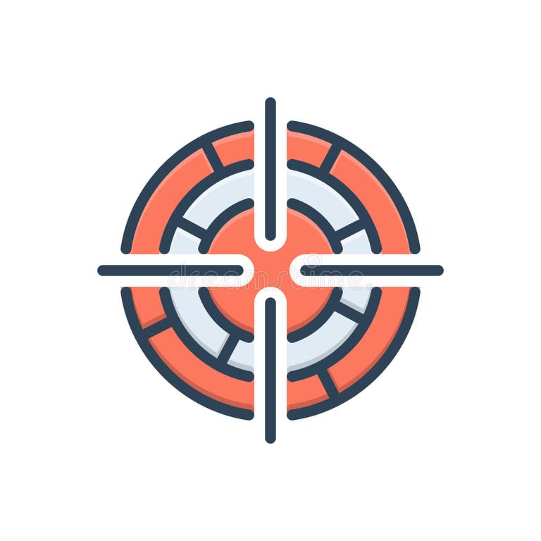 Color Illustration Icon for Target, Focus and Goal Stock Illustration ...