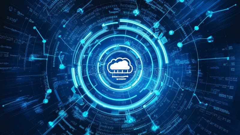 Focus on Imagery that Shows Digital Tools Cloud Service Stock ...