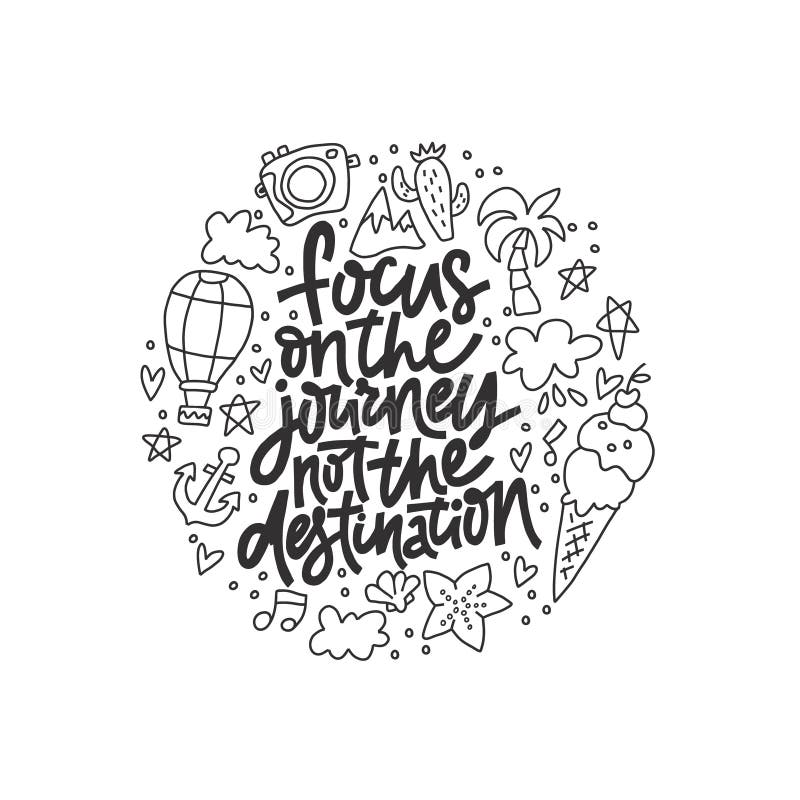 Focus on Journey stock vector. Illustration of motivational - 130129633