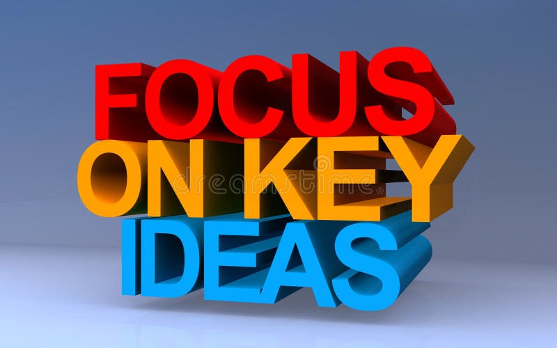 Focus on key ideas on blue stock photo. Image of goals - 343124244