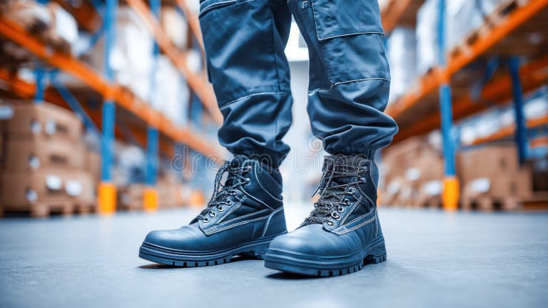 A Warehouse Worker Stands in Front of Storage Shelves, Highlighting the ...