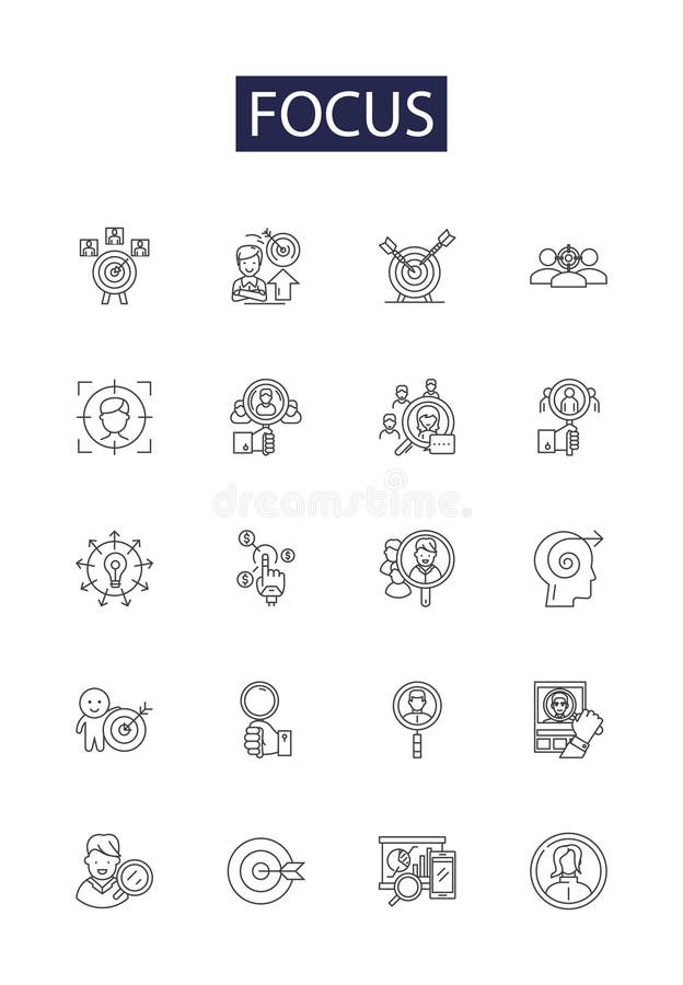 Focus Line Vector Icons and Signs. Zero-in, Sharpen, Relegate ...