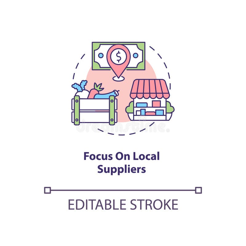 Focus on Local Suppliers Concept Icon Stock Vector - Illustration of ...