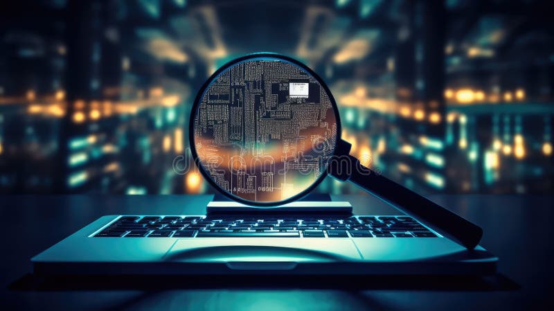 Focus Magnify Glass Computer Stock Illustration - Illustration of ...