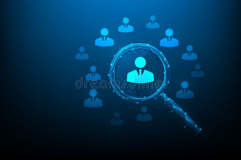 Focus Magnifying Glass for Finding Human Resource Icon.employee Target ...