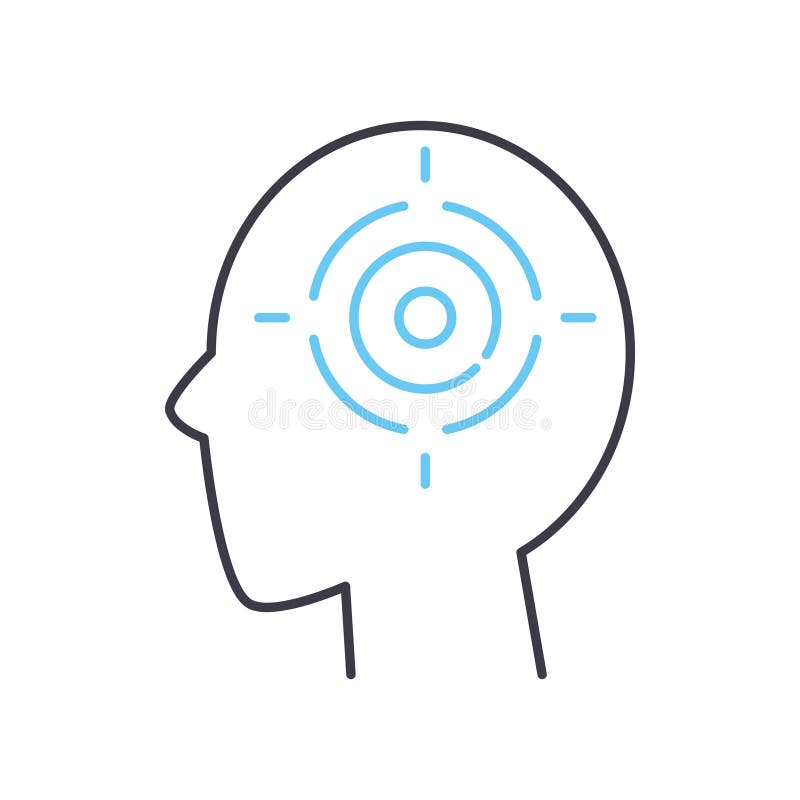 Focus Mind Line Icon, Outline Symbol, Vector Illustration, Concept Sign ...