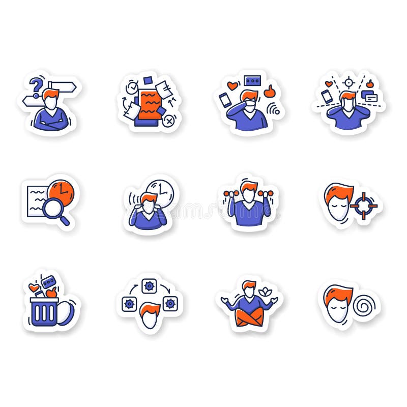 Focus mind stickers stock vector. Illustration of target - 212435348