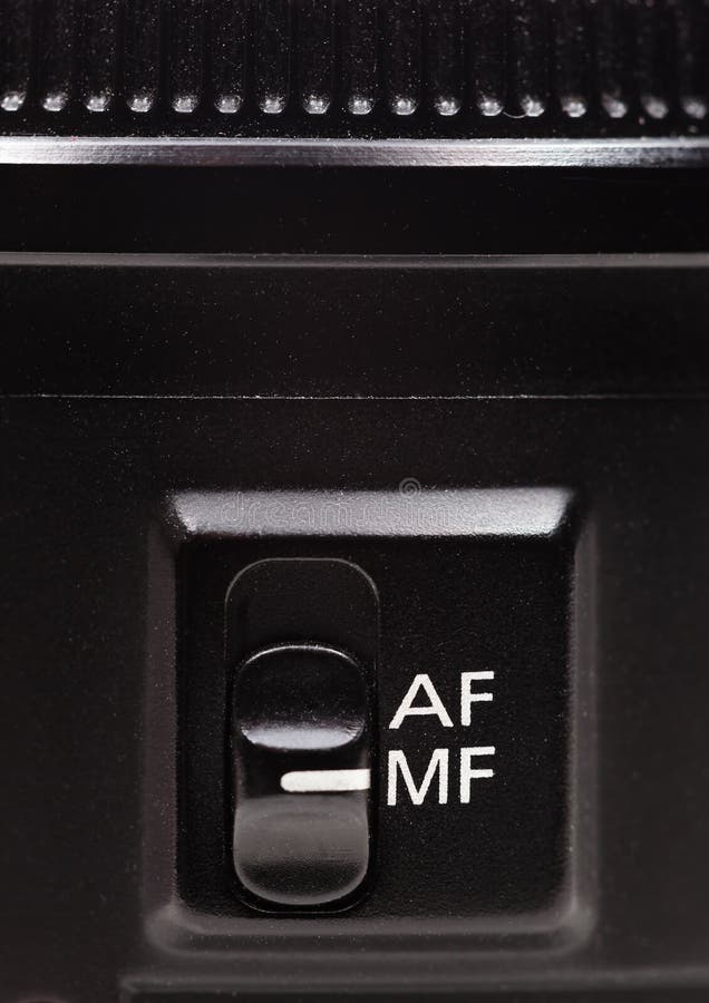 Focus Mode Switch on the Lens Stock Image - Image of metallic, black ...