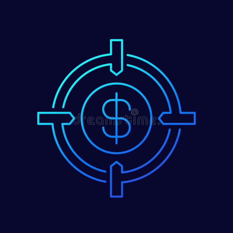 Focus on Money Line Icon, Vector Art Stock Vector - Illustration of ...