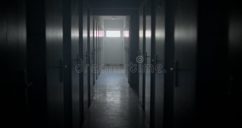 Dark Empty Technical Room with Blue Light Ray Stock Image - Image of ...