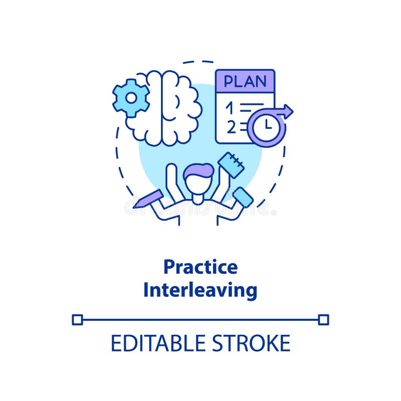 Focus on Multitasking Learning Concept Icon Stock Vector - Illustration of outline, stroke ...