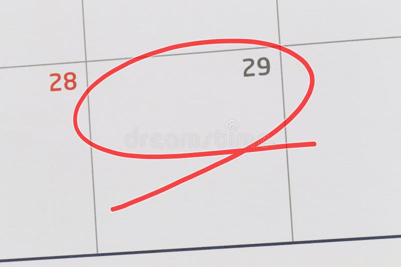 Close Up a Calendar on February 29 on a Leap Year Stock Image - Image ...