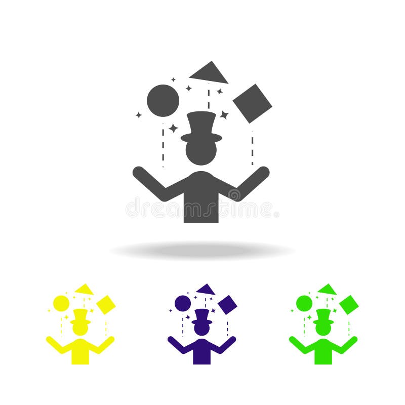 Focus with Objects Multicolored Icon. Element of Popular Magic Icon ...
