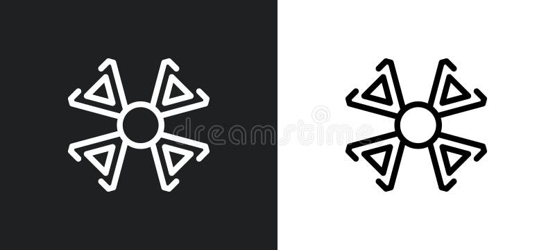 Focus Outline Icon in White and Black Colors. Focus Flat Vector Icon ...